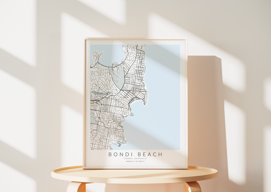 Bondi Beach Map Print – VirtualMap