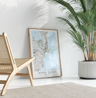 Bondi Beach Map Print – VirtualMap