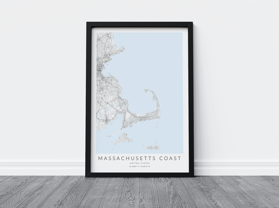 Massachusetts Coast Map Print – VirtualMap