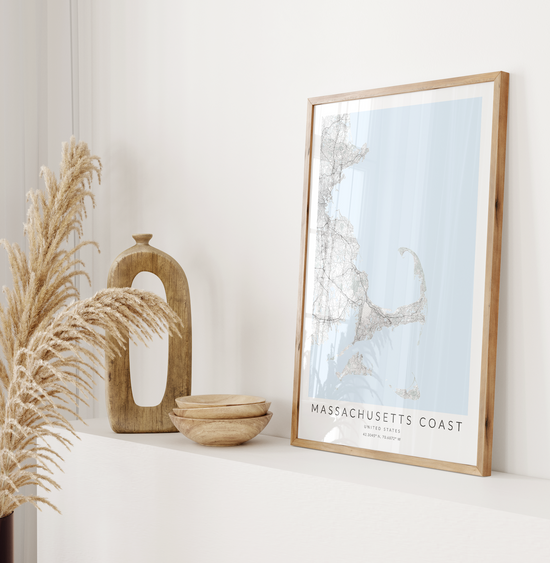 Massachusetts Coast Map Print – VirtualMap