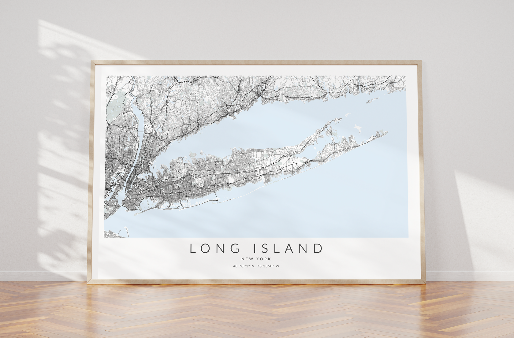 Long Island New York Map Print Landscape – VirtualMap