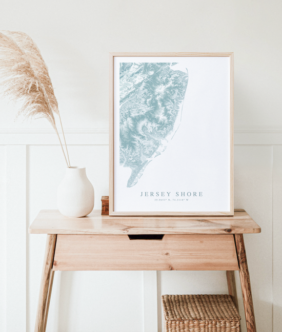 Jersey Shore Map Print – VirtualMap