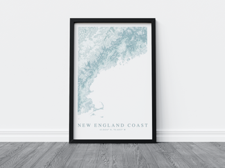 New England Coast Map Print – VirtualMap