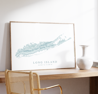 Long Island NY Map Print Landscape – VirtualMap
