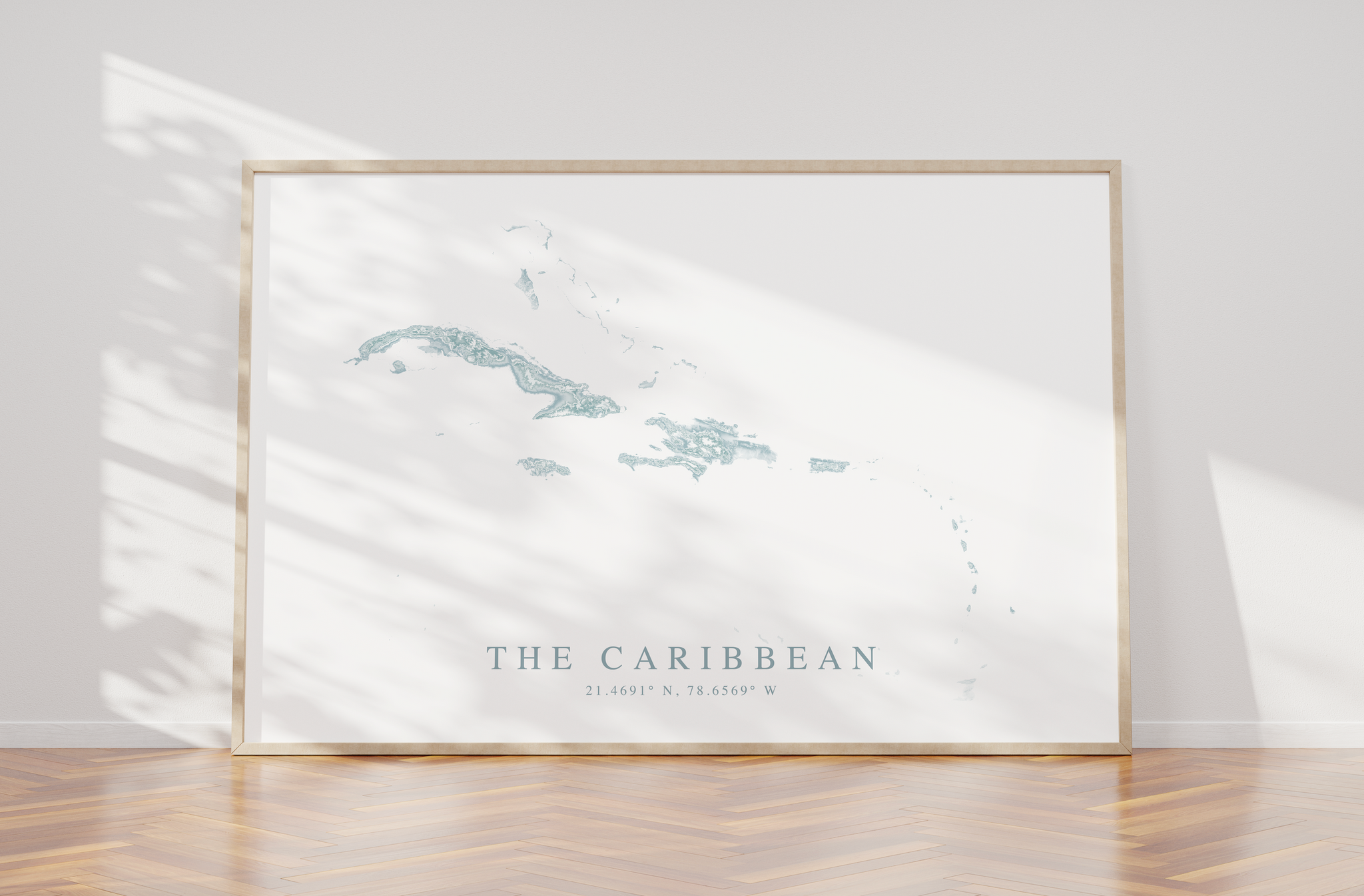Caribbean Map Print Landscape – VirtualMap