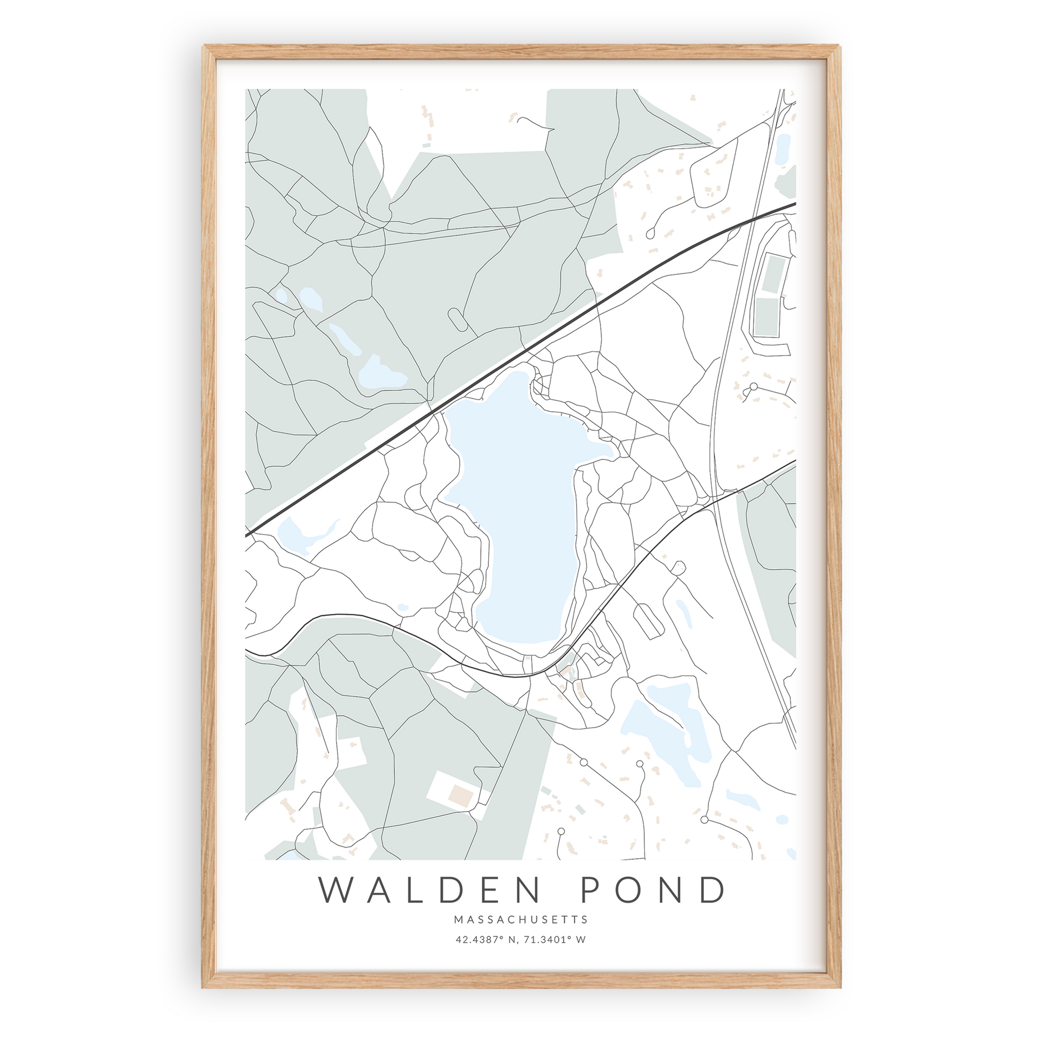 Walden Pond Map Print – VirtualMap