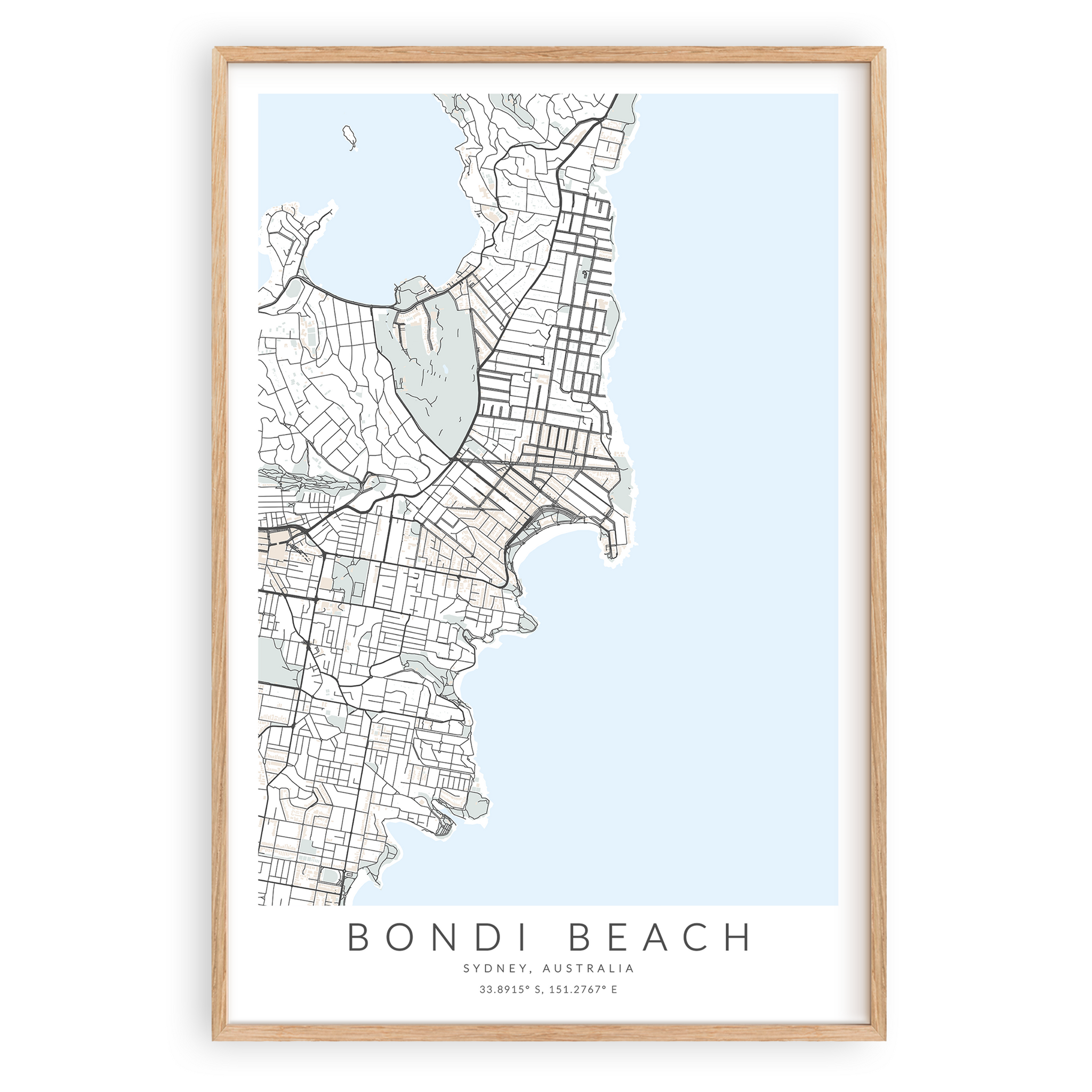 Bondi Beach Map Print – VirtualMap
