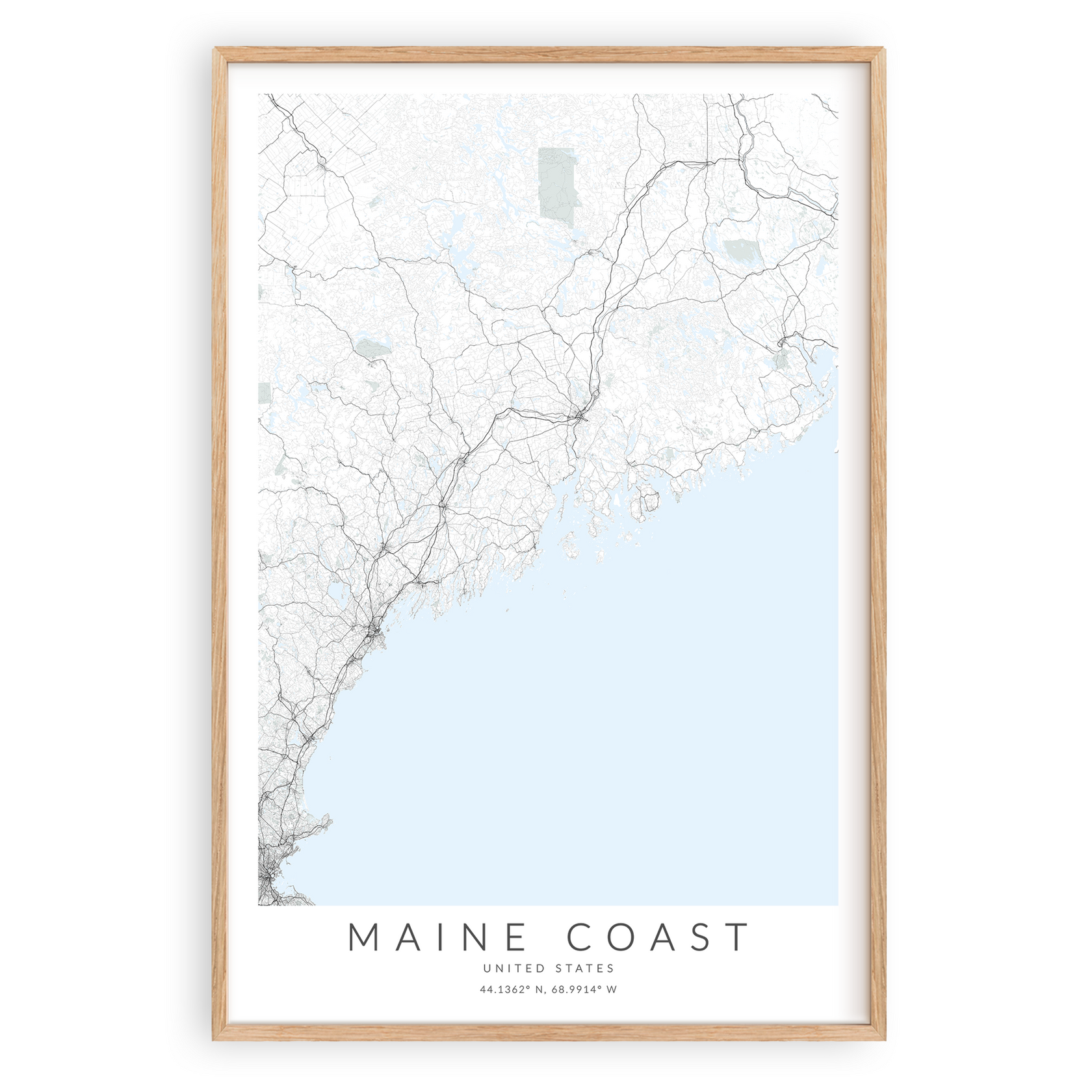 Maine Coast Map Print – VirtualMap
