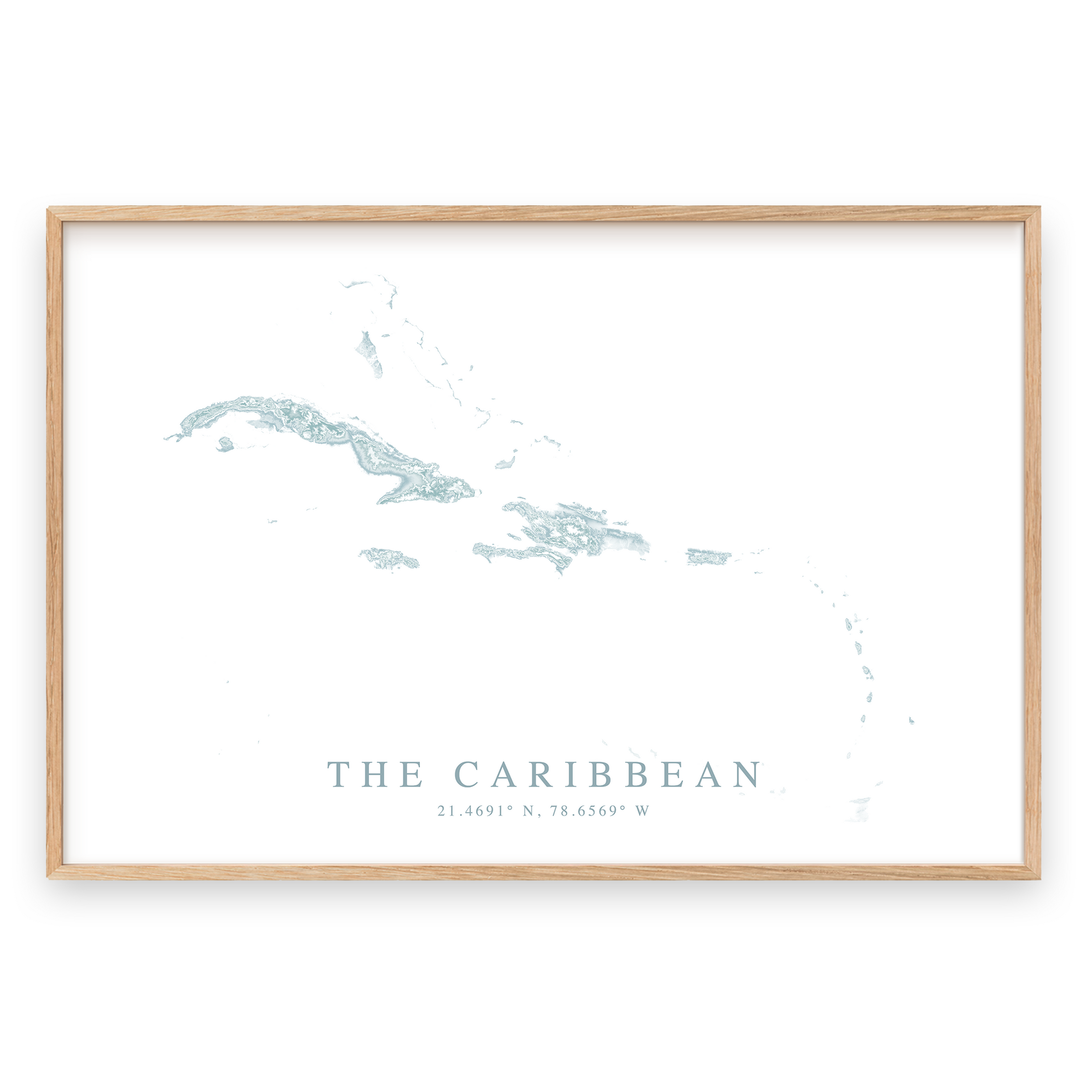 Caribbean Map Print Landscape – VirtualMap