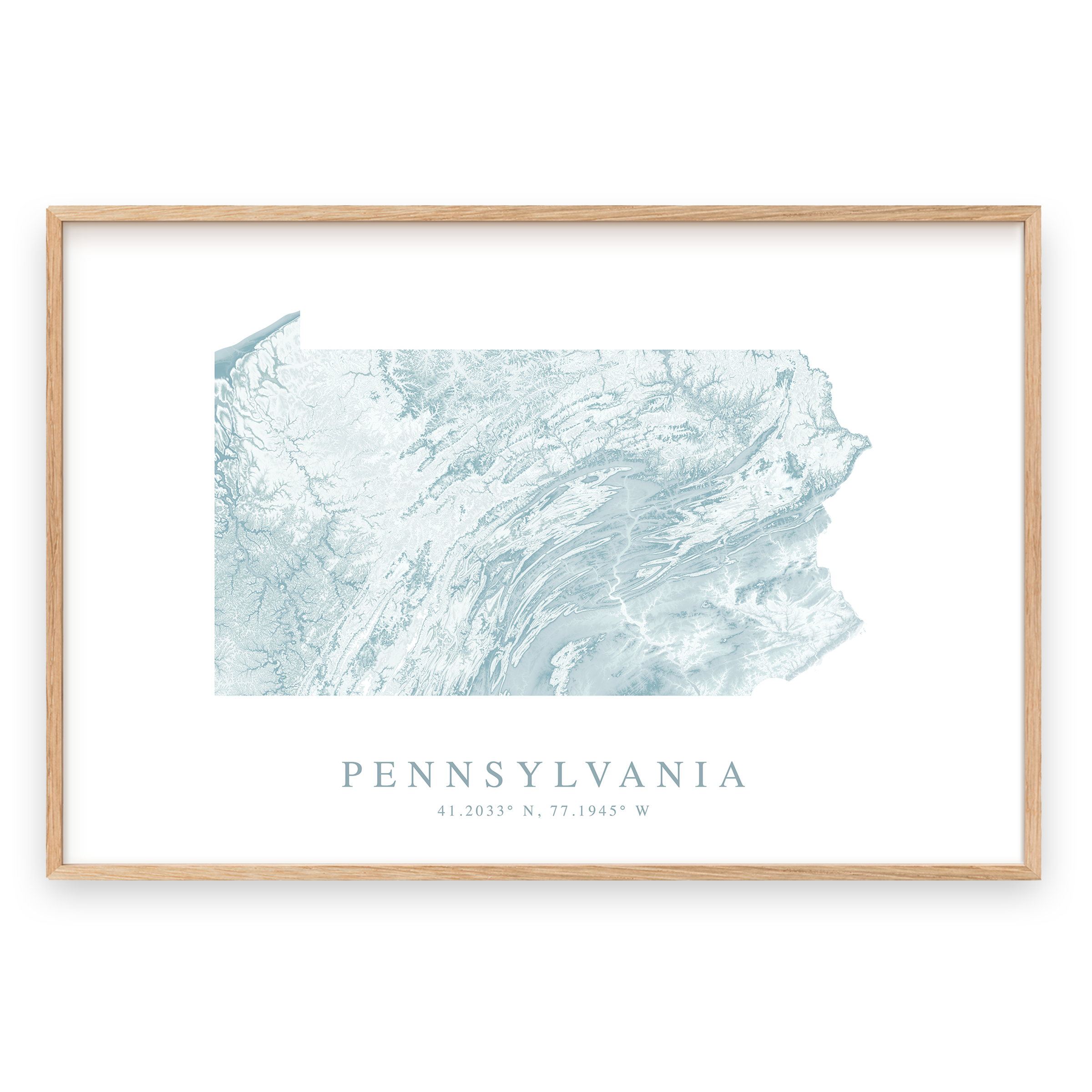 Pennsylvania Map Print Landscape – VirtualMap