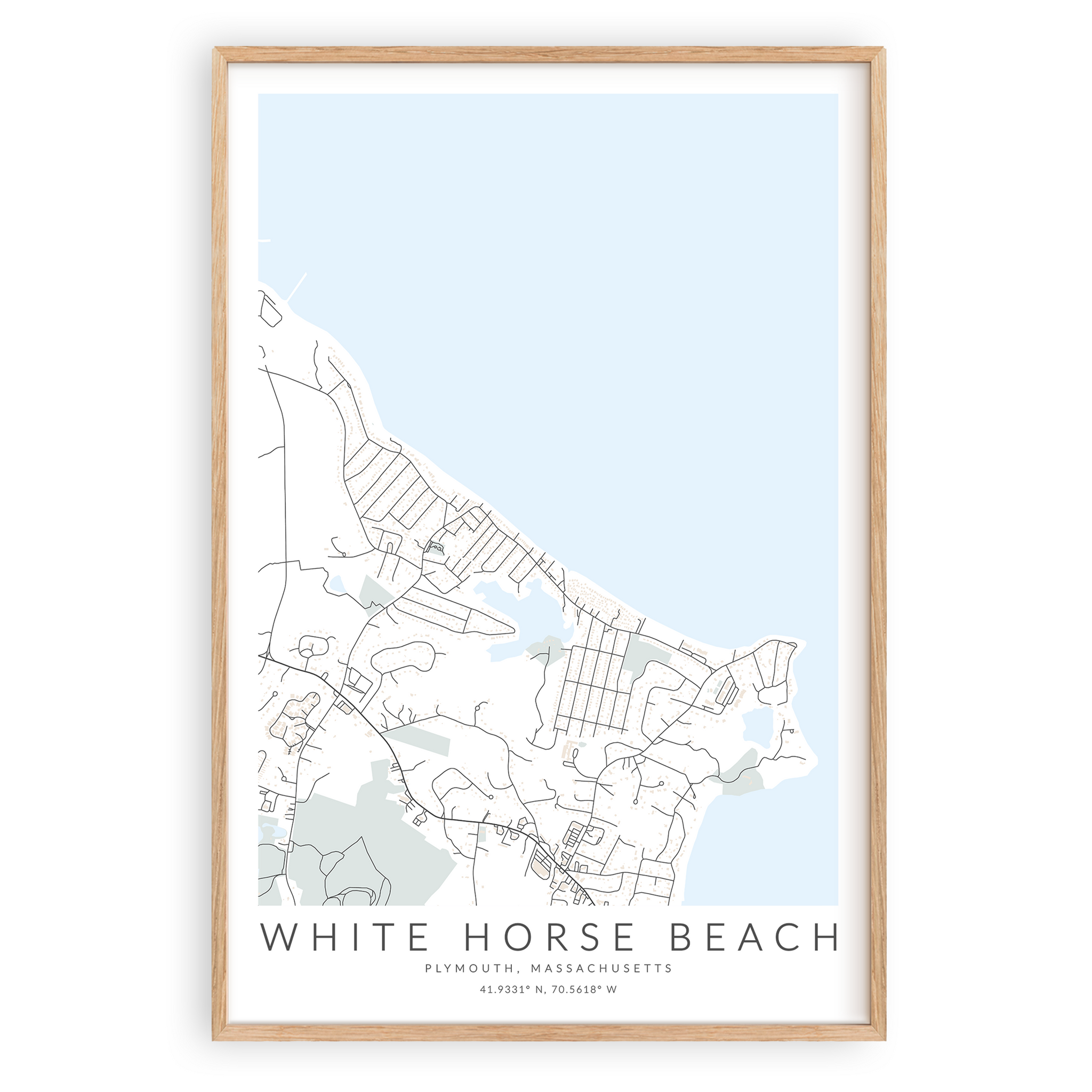 White Horse Beach Map Print – VirtualMap