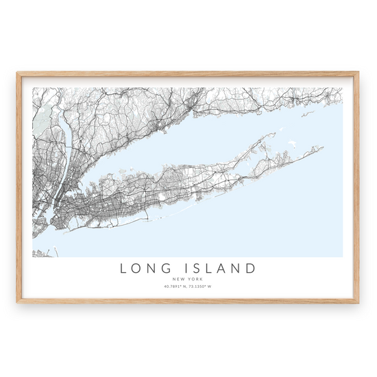 Long Island New York Map Print Landscape – VirtualMap