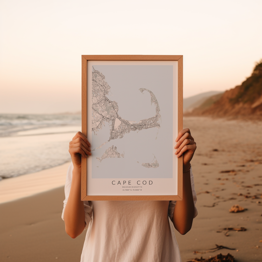 Cape Cod Topographic Map Print – VirtualMap